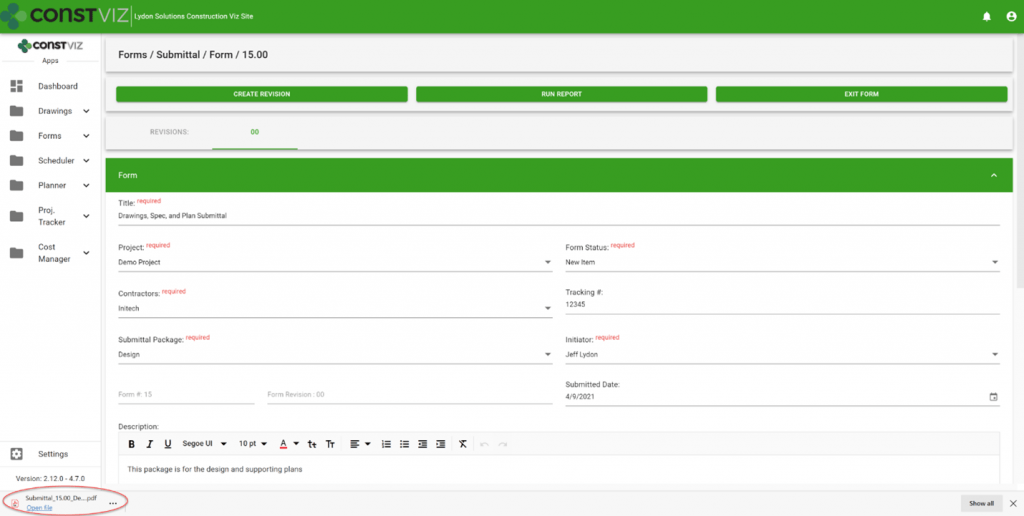 Construction Viz Form Archiving Wizard | Construction Form Management