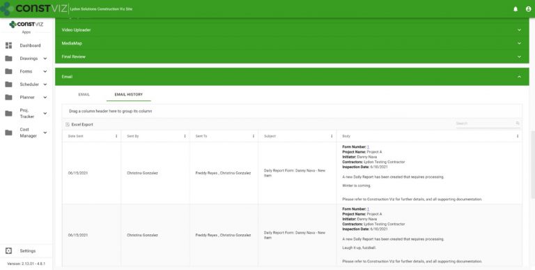 Tame Your Inbox with the Construction Viz Email Log Feature