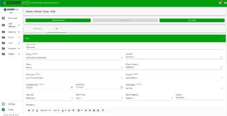 Permit Management: The Construction Viz Permit App