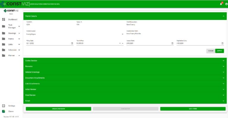 Permit Management: The Construction Viz Permit App