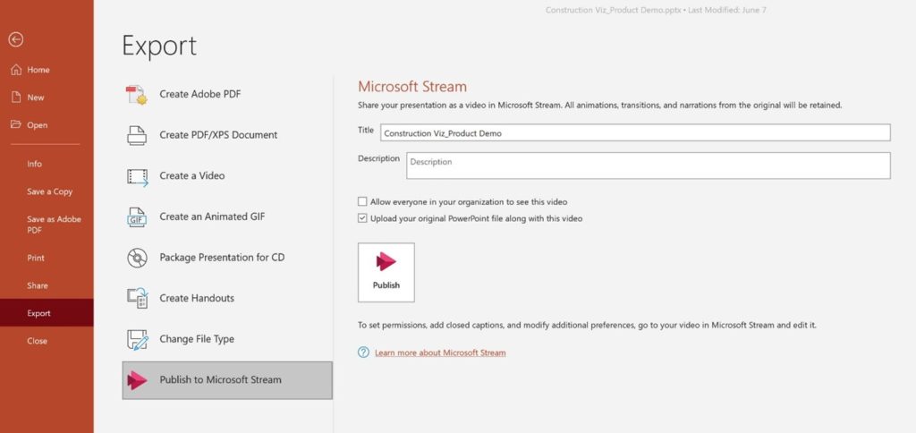 Training Made Easy with Construction Viz and Microsoft Stream