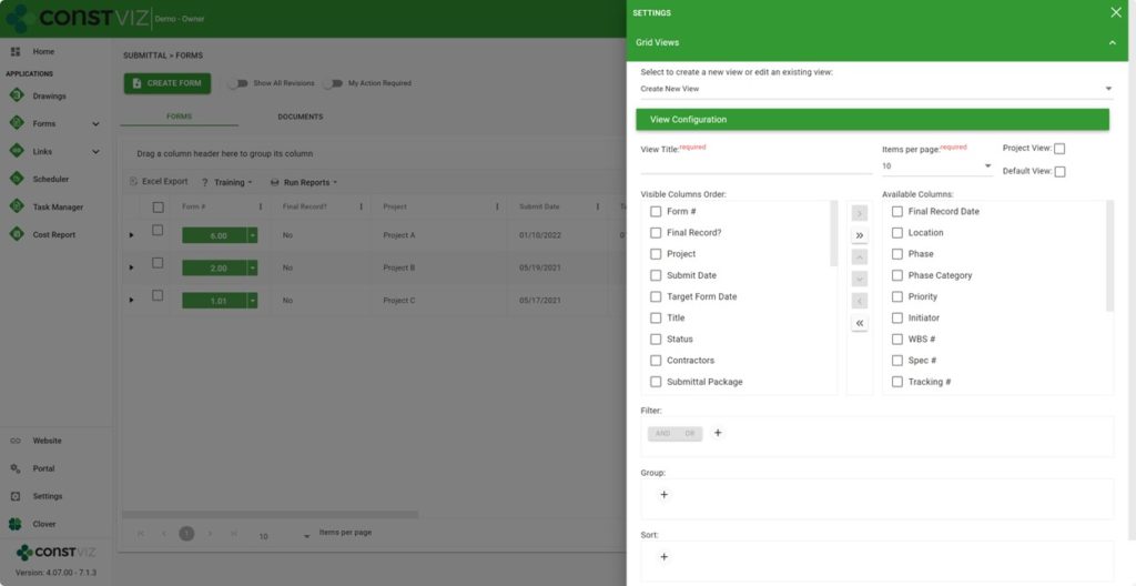 View Your Data Your Way with Construction Viz Saved Views ...