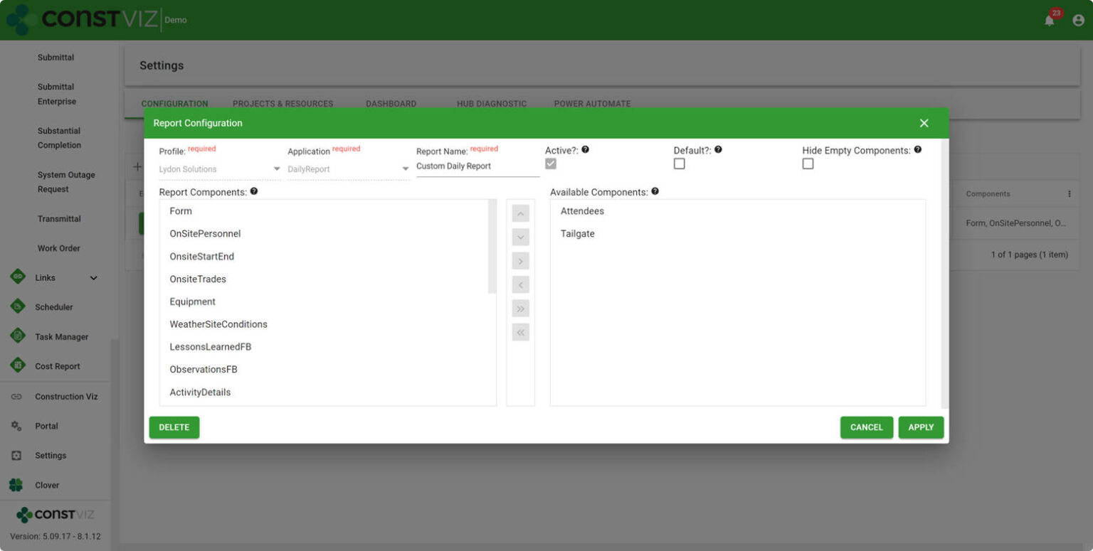 Construction Viz PDF Report Wizard 2.0 - Construction Viz