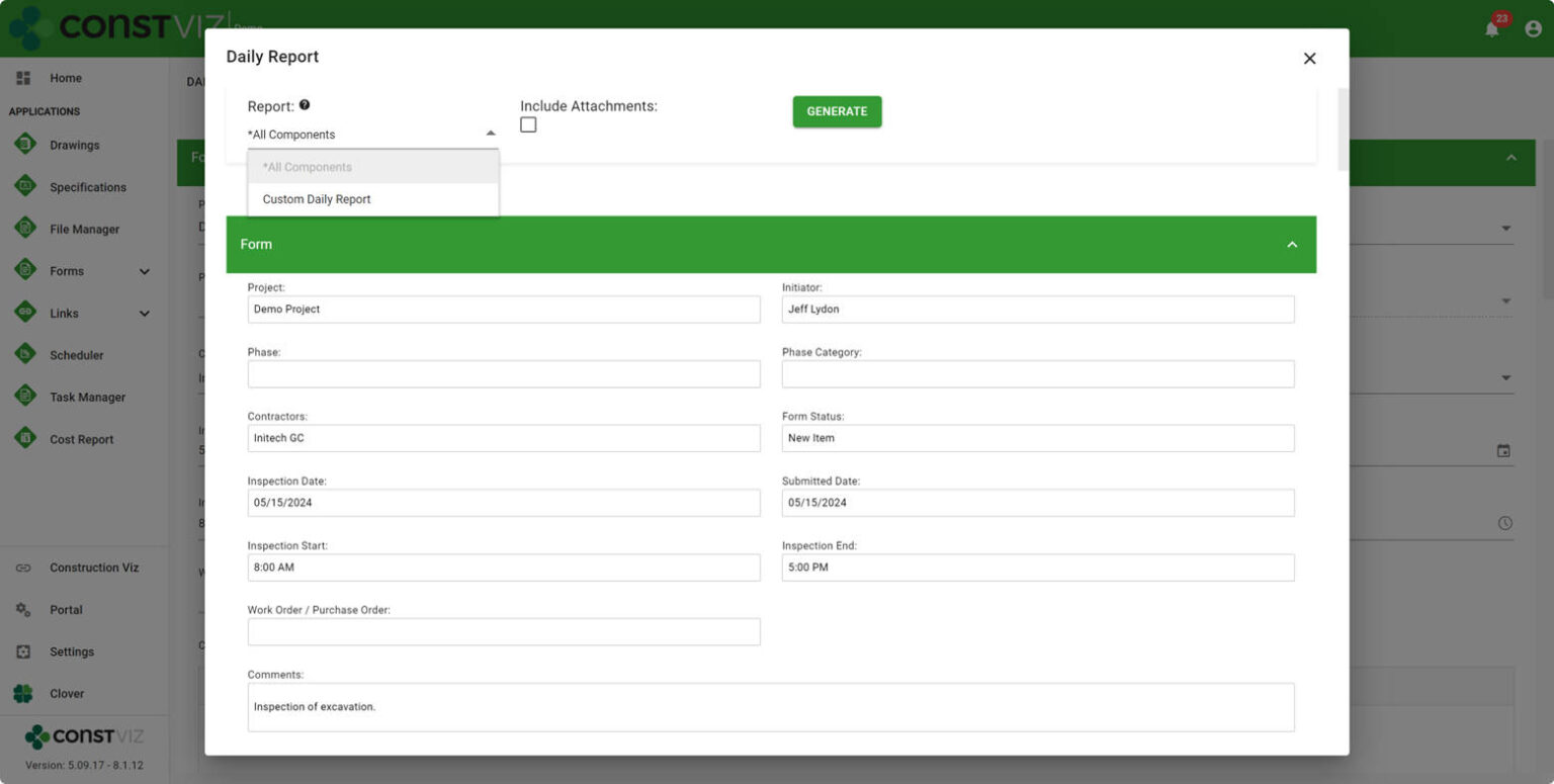 Construction Viz PDF Report Wizard 2.0 - Construction Viz